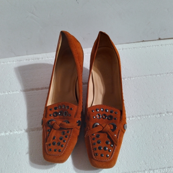 Tod's | Shoes | Tods Suede Studded Square Toe Kitten Shoes | Poshmark